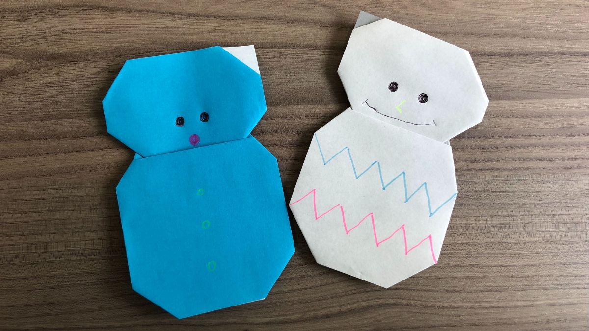 折り紙「雪だるま」の折り方。子どもも大人も簡単に作れる手順｜子育て情報メディア「KIDSNA STYLE」